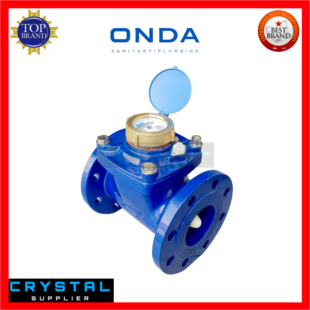 Jual WATER METER FLANGE ONDA 2" inch Kuningan Meteran Flow Air PAM PDAM ...