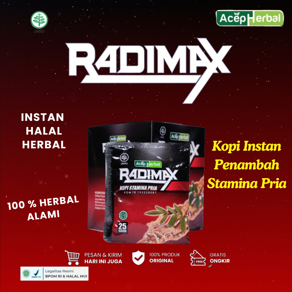 Jual RADIMAX Kopi Penunjang Stamina Pria Rahasia Keluarga Harmonis 100% ...