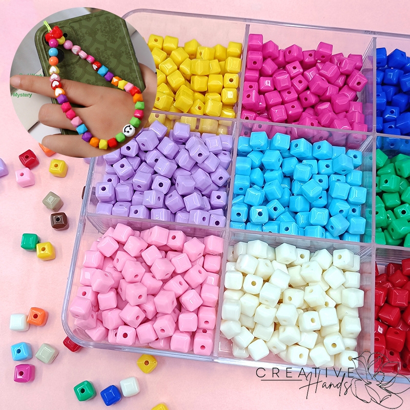 Jual 𓂂𓂂COD𓂂𓂂 7mm persegi Kubus Permen Sanzhu Diy Gelang Rantai Ponsel ...