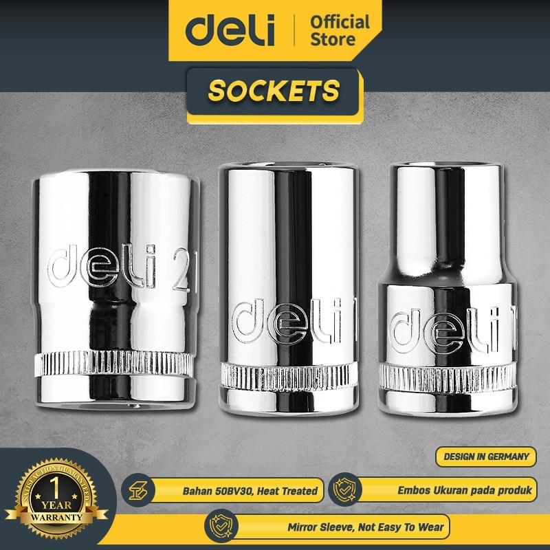 Jual Deli Mata Sok 1/2 Inch 6 Pt 8 - 32 mm / Sockets / Sock EDQ40XX ...