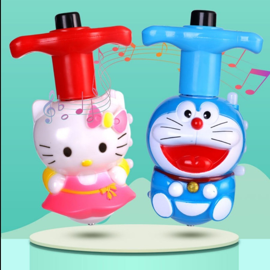 Jual Mainan Gasing Anak Putar Musik dan Lampu LED Karakter Kartun ...