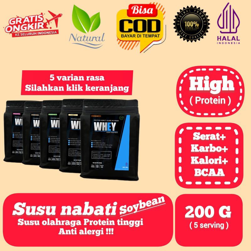 Jual WHEY PROTEIN/200GRAM/SUSU KEDELAI/ SOYBEAN/NUTRISI FITNES/SUPLEMEN ...