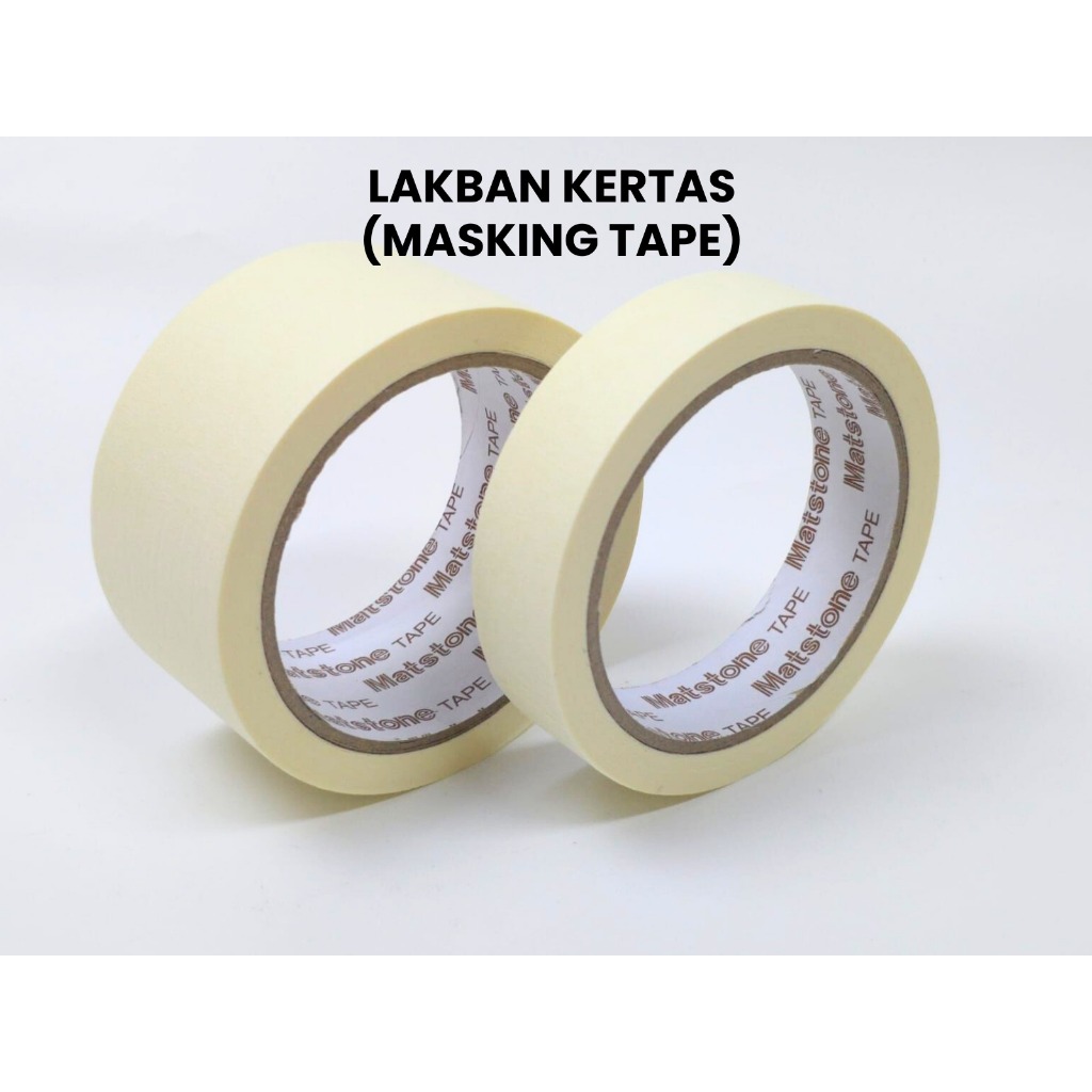 Jual Masking Tape Premium 21 Meter / Lakban kertas Matstone / Isolasi ...