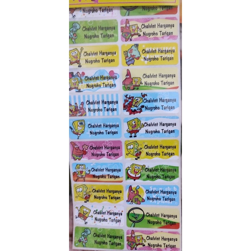 Jual cute labels sticker tahan air anti sobek untk buku,alat tulis ...