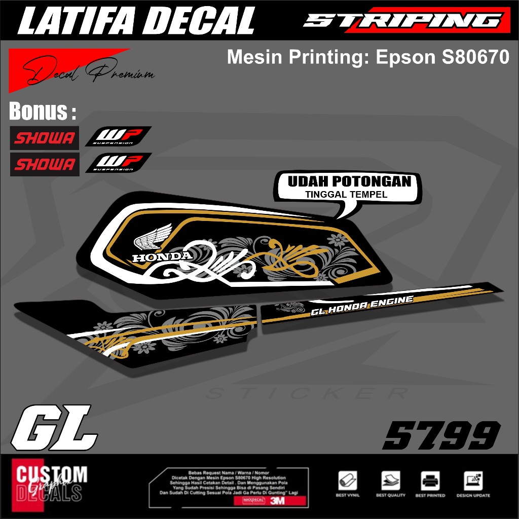 Jual JUAL!!! STICKER STRIPING VARIASI GL PRO MAX NEOTECH - STICKER GL ...