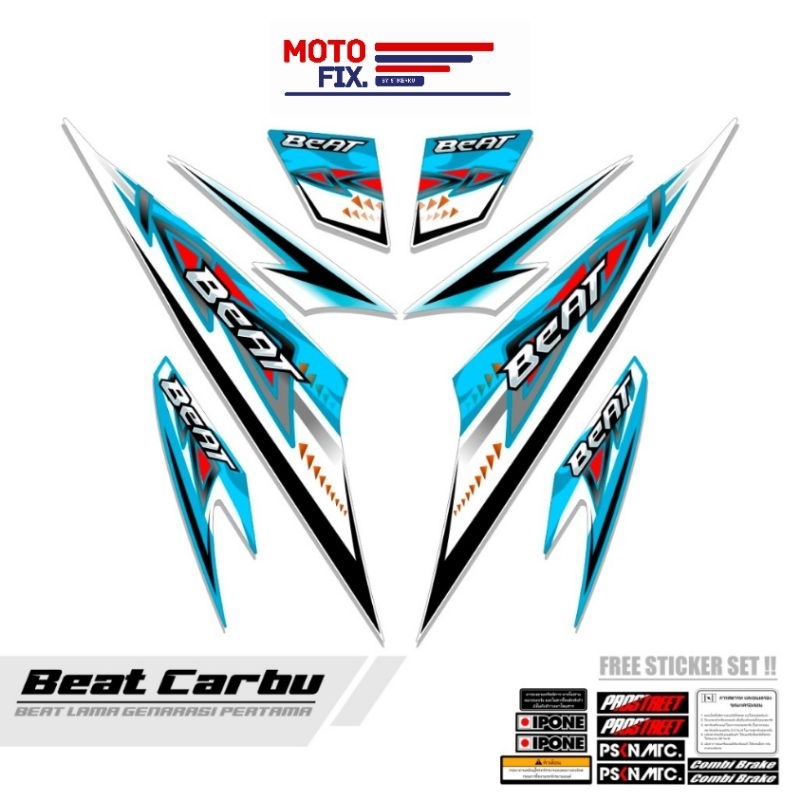 Jual Stiker Striping Decal Body Motor Honda Beat Karbu New Motif Rare ...