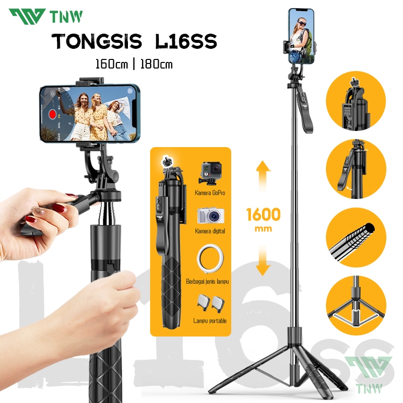 Jual TNW L16SS/ L18SS Tongsis Tripod Bluetooth 180CM Tripod Bluetooth ...
