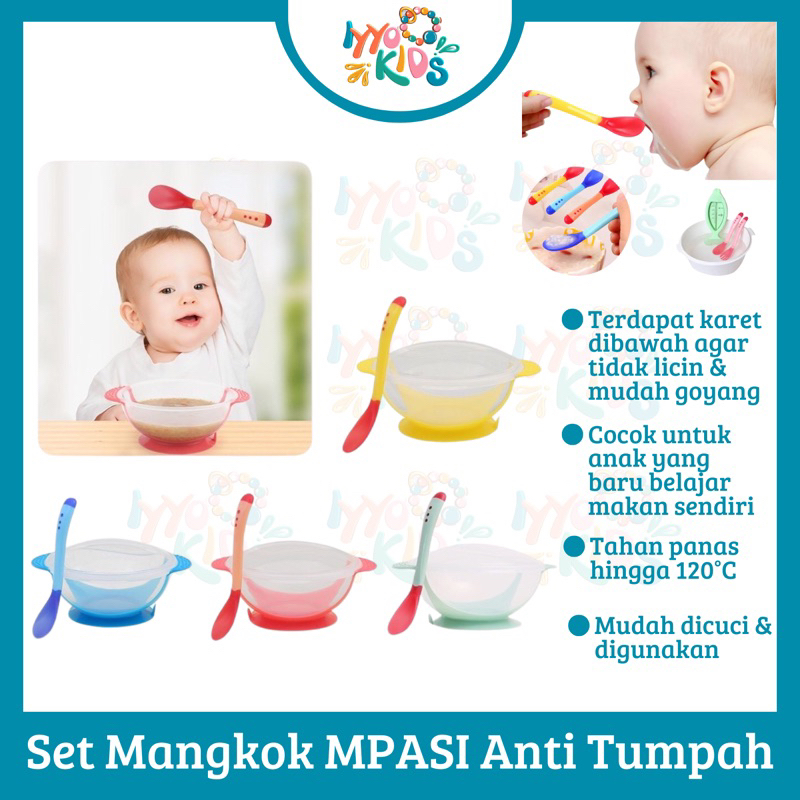 Jual IYYO KIDS | MKN88 Set Makan Bayi Mangkok Anti Tumpah Sendok ...