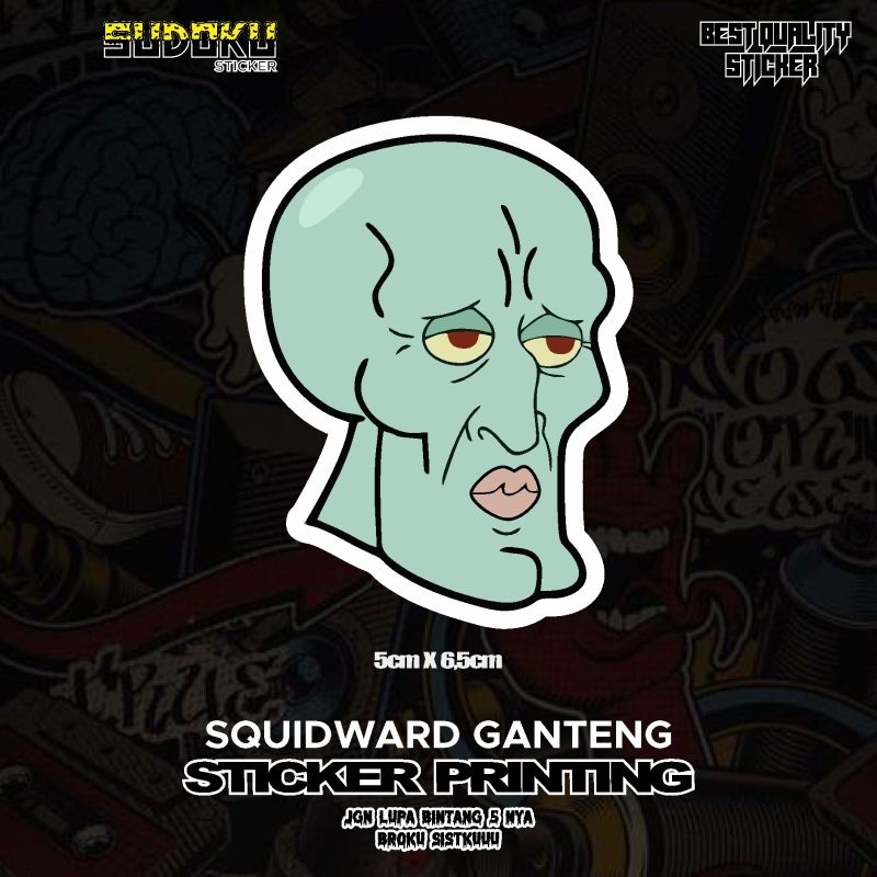 Jual STICKER STIKER PRINTING SQUIDWARD GANTENG SPONGEBOB | Shopee Indonesia