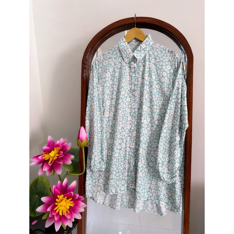 Jual OVERSIZE BLOUSE MOTIF - ATASAN RAYON FULL KANCING JUMBO / KEMEJA ...