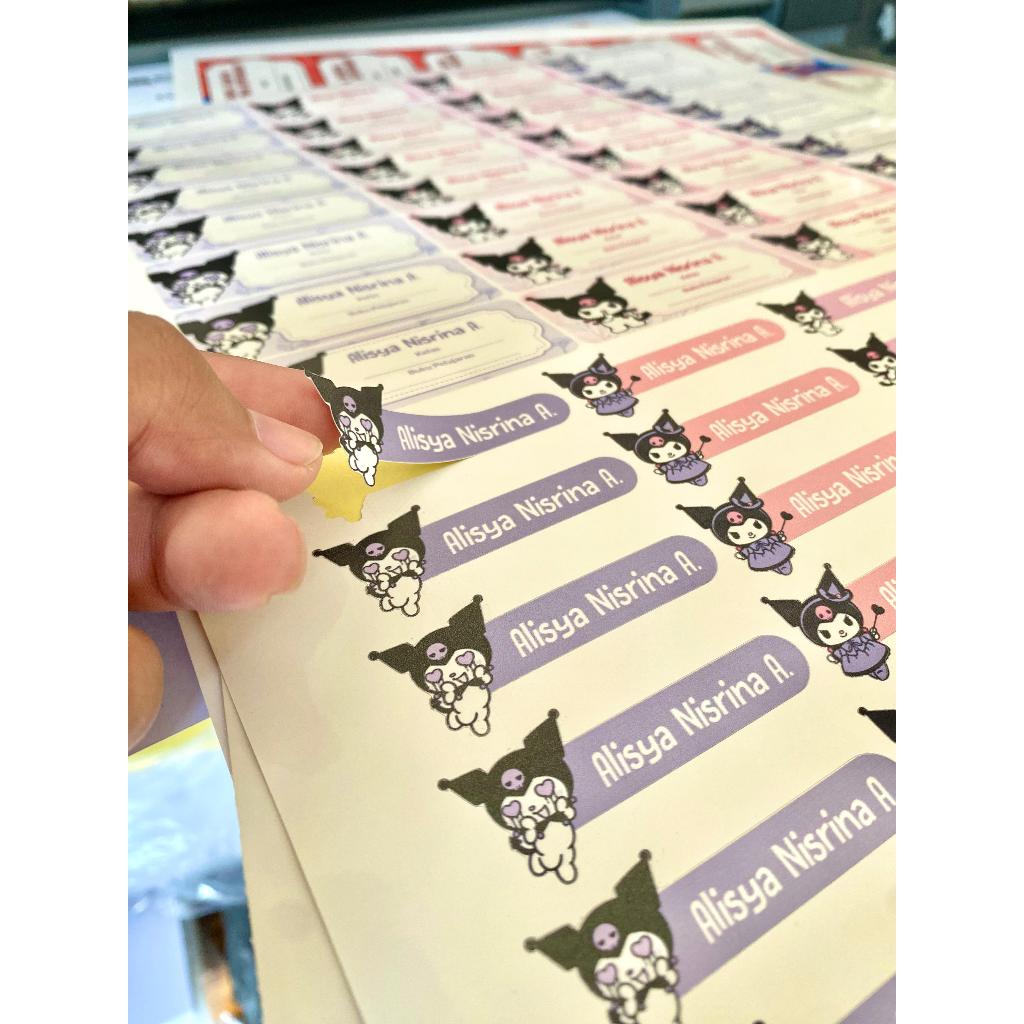Jual (CUSTOM )CUTTING Sticker Label Nama Kelas dan Label Buku Karakter ...