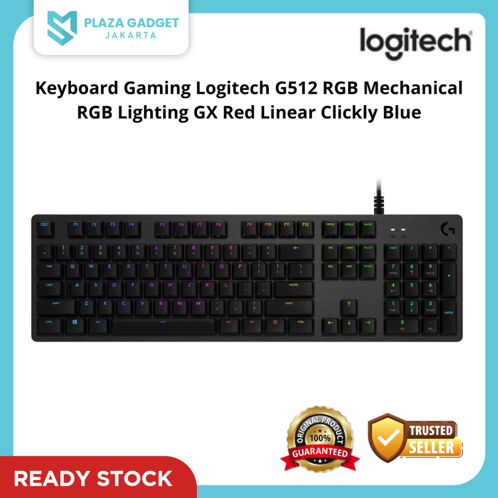 Jual Keyboard Gaming Logitech G512 RGB Mechanical RGB Lighting GX Red Linear Clickly Blue ...