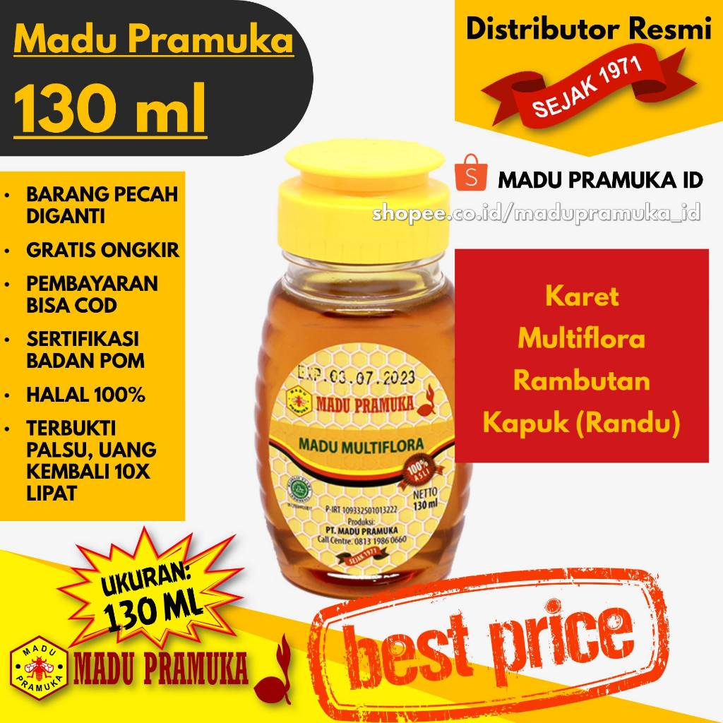 Jual Madu Pramuka 130 ML - Multiflora Kapuk (Randu) Karet Rambutan ...