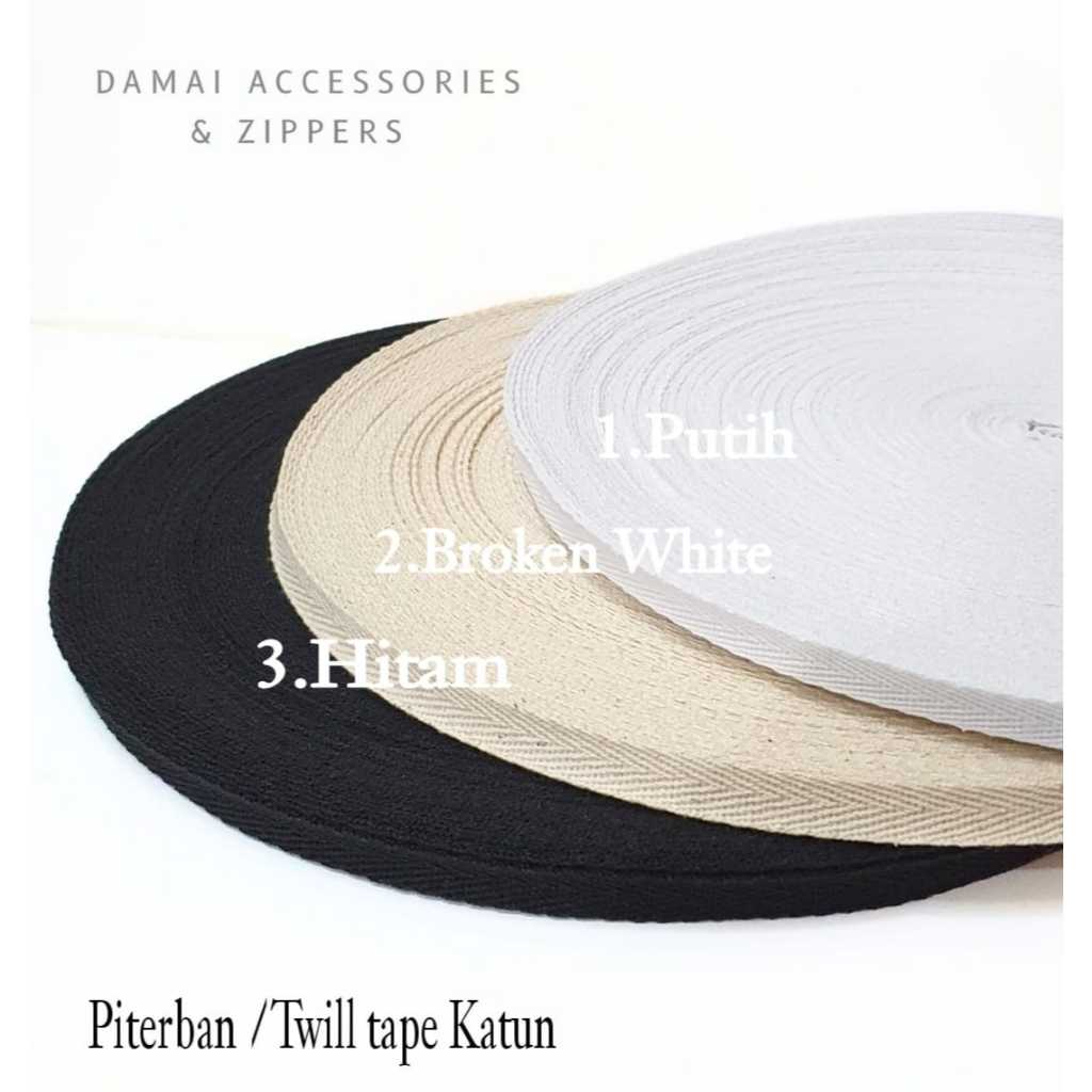 Jual Piterban/Bisban 1cm twill tape katun | Shopee Indonesia