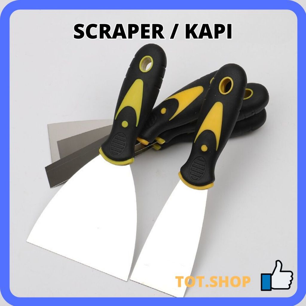 Jual [STAINLESS GAGANG KARET] Kapi Steel Skrap Pisau Dempul / Pengerok ...