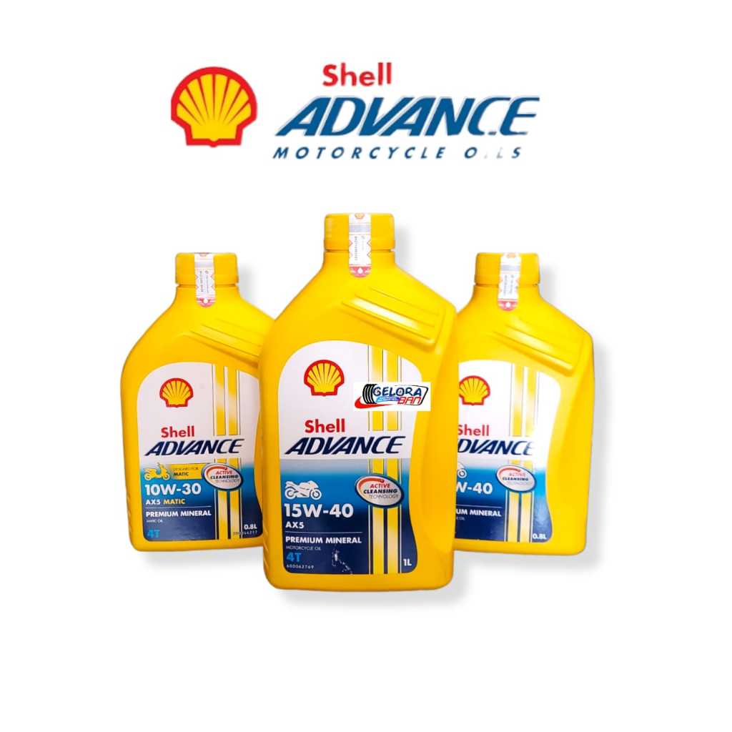 Jual oli shell ax5 advance kuning 0.8 liter dan 1 liter original oli ...