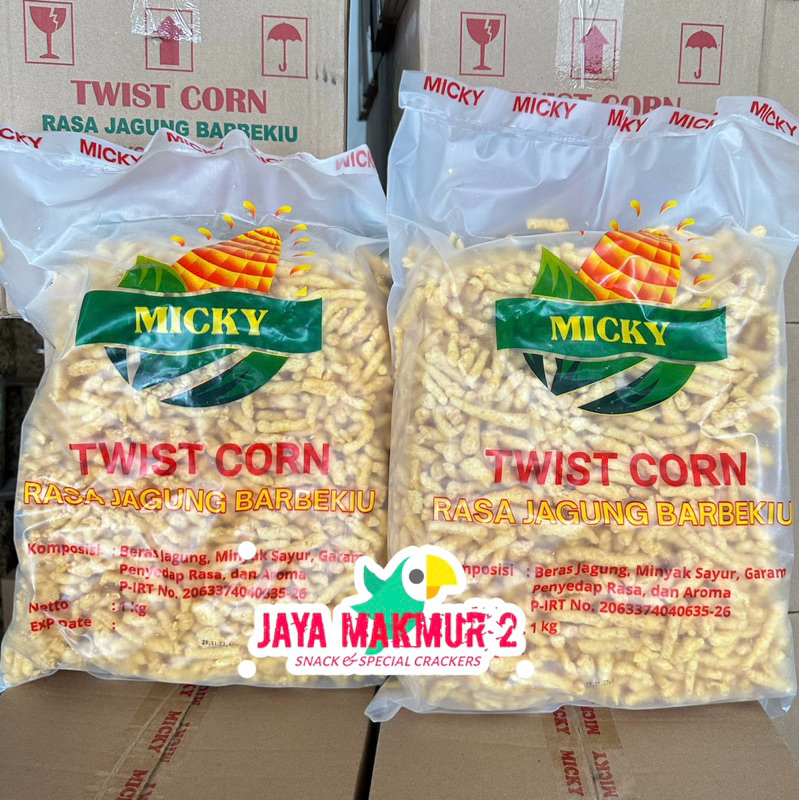 Jual 1kg twist corn micky barbeque super premium | Shopee Indonesia