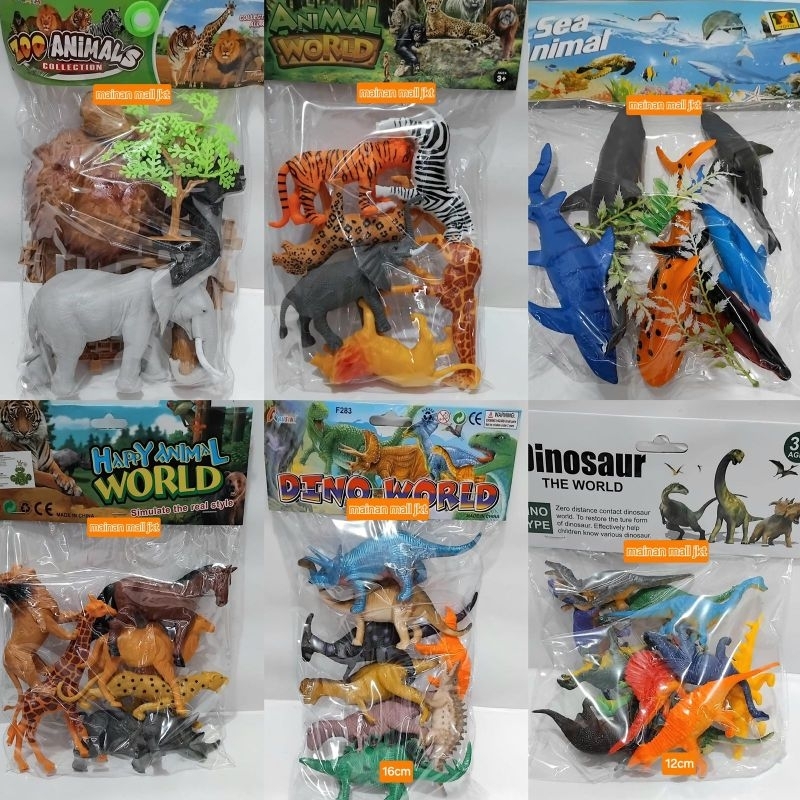 Jual Mainan binatang dinosaurus - figure animal set - mainan hewan set ...