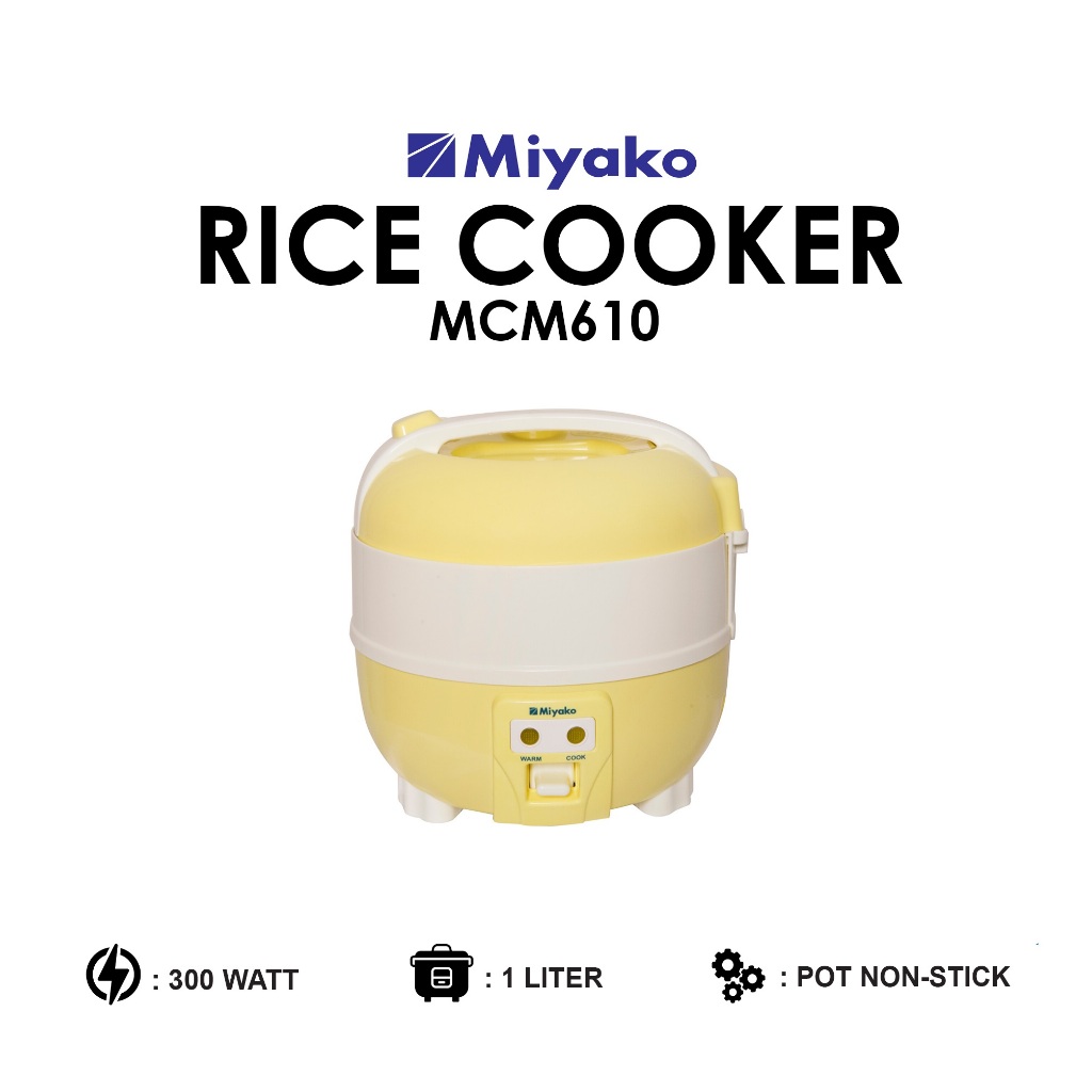 Jual Miyako MCM610 Magic Com 1L 3in1 300 Watt Magic Warmer Plus MCM-610 ...