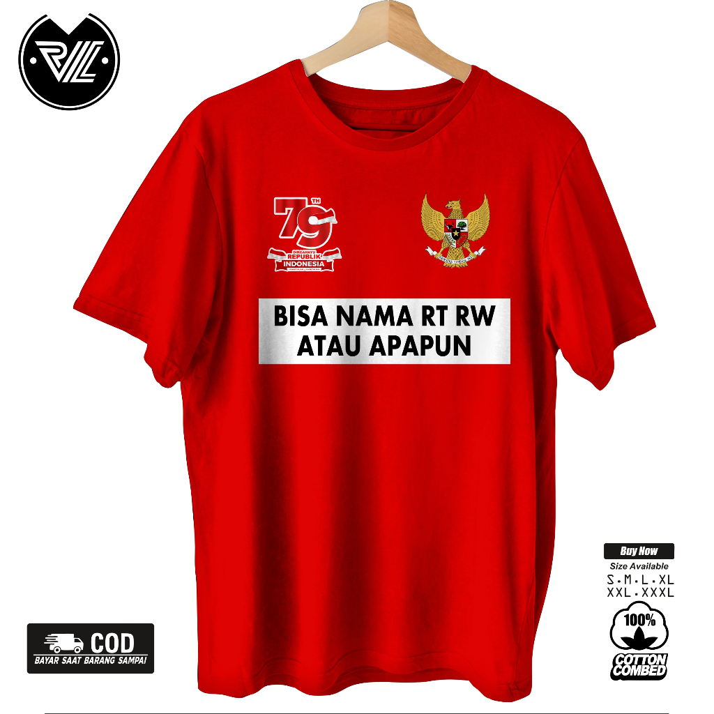 Jual Promo 17 Agustus - Tshirt Kaos 79 Indonesia Merdeka Custom Nama ...