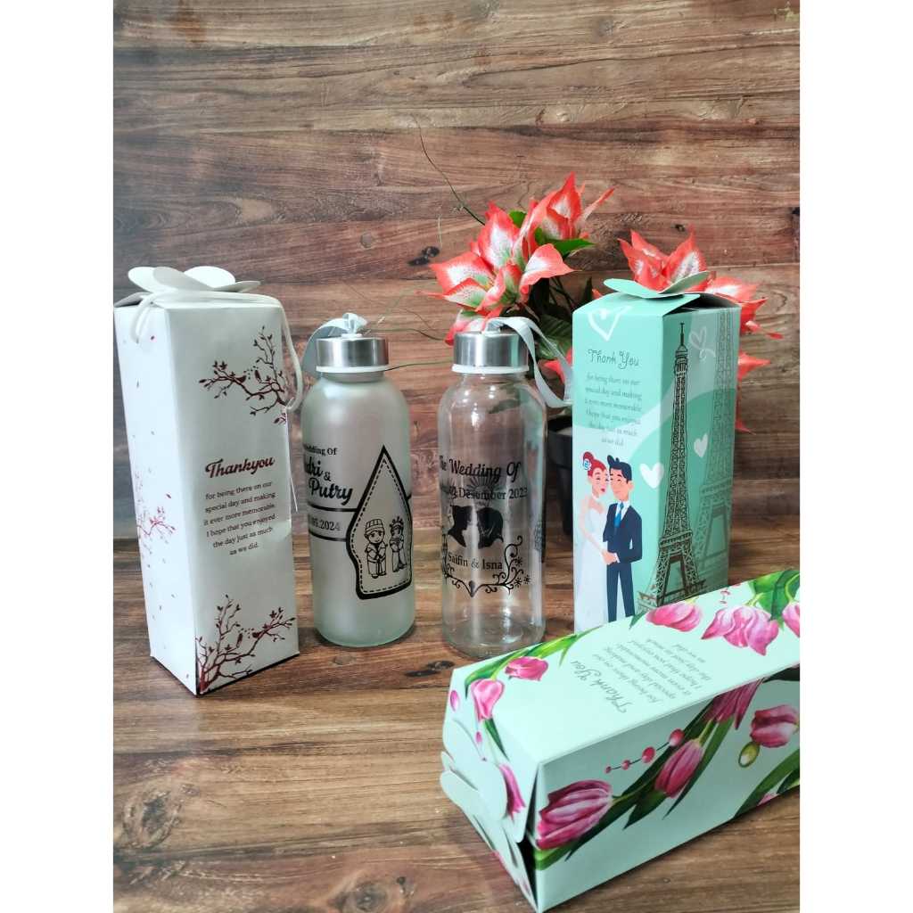 Jual Botol 420ml Doff & Bening botol + Sablon Nama 300 Pcs Botol Kaca ...