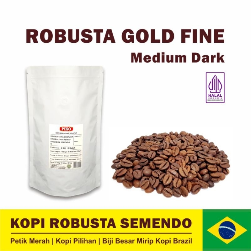 Jual Kopi Robusta Gold Medium Dark 500gr Semendo Biji Kopi Bubuk Piko ...