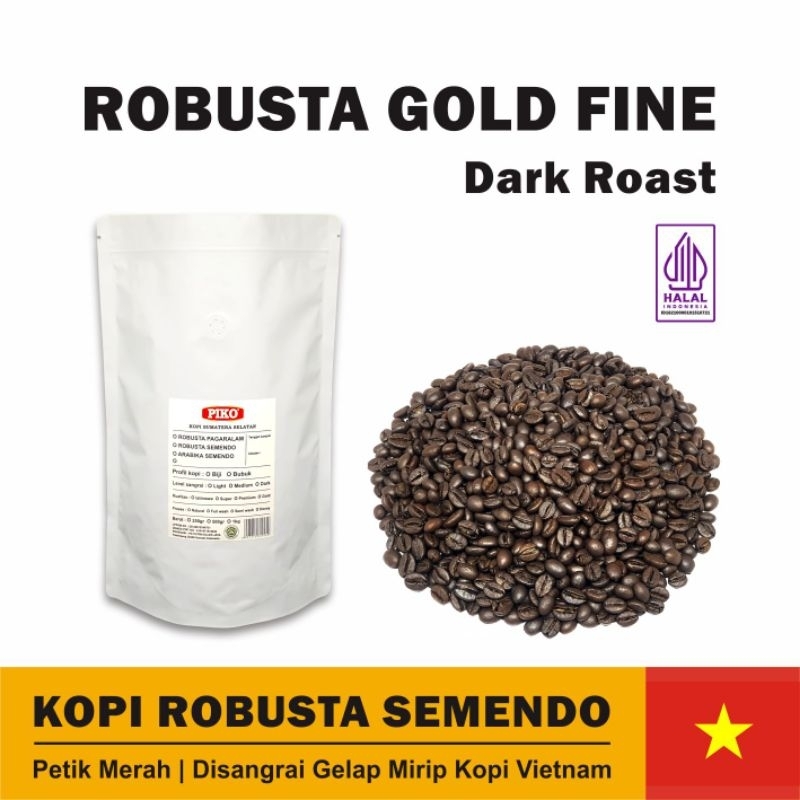 Jual Kopi Robusta Gold Dark Roast 500gr Semendo Biji Kopi Bubuk Piko ...