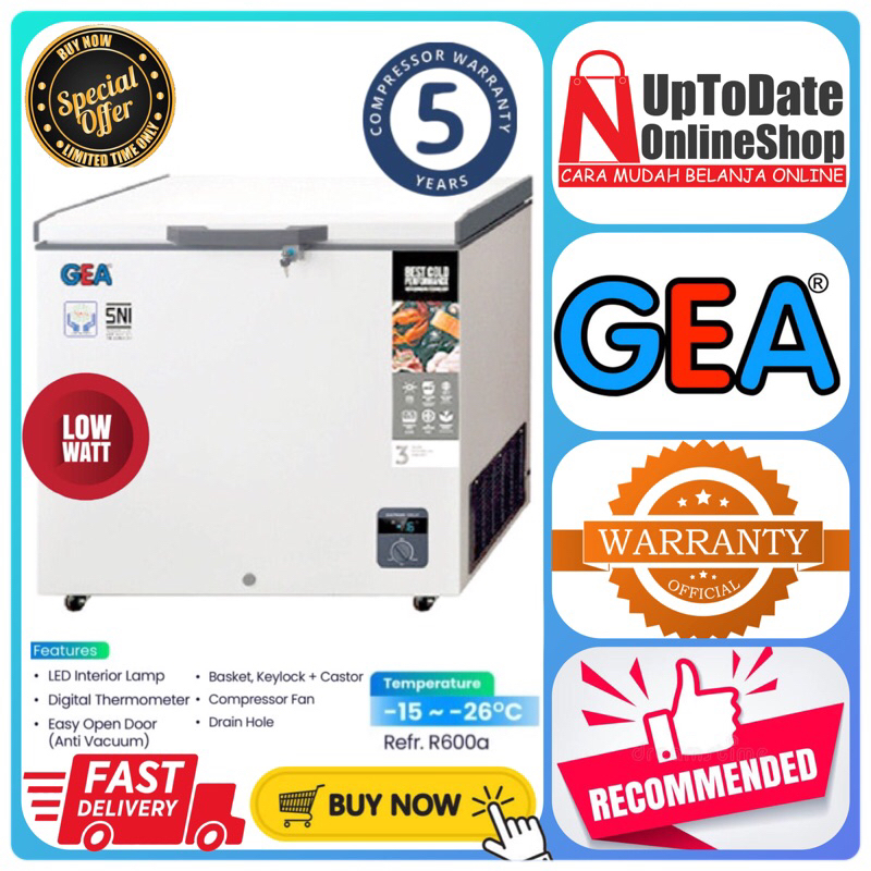 Jual CHEST FREEZER GEA AB-208R AB208R AB 208R SUPER LOW WATT FAST ...