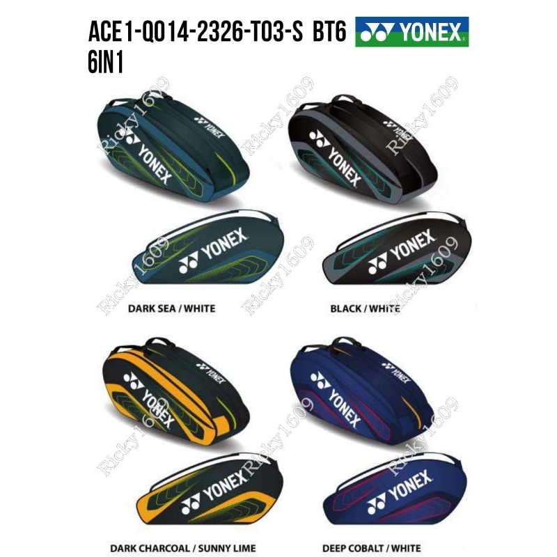 Jual TAS RAKET YONEX ACE1-Q014-2326-T03-S RACQUET BAG BT6 /6in1 ...