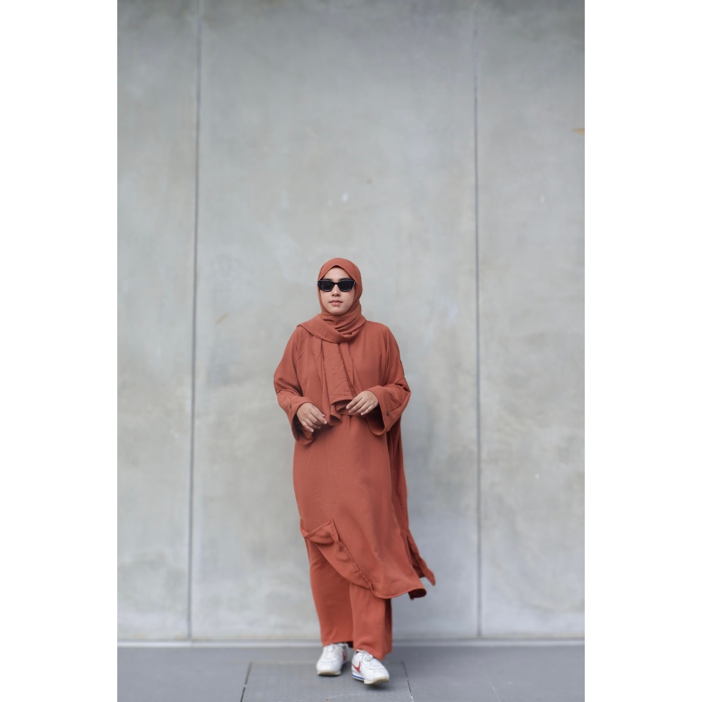 Jual Baju Setelan Syari Wanita One Set Fatimah Rok + Tunik + Pasmina ...