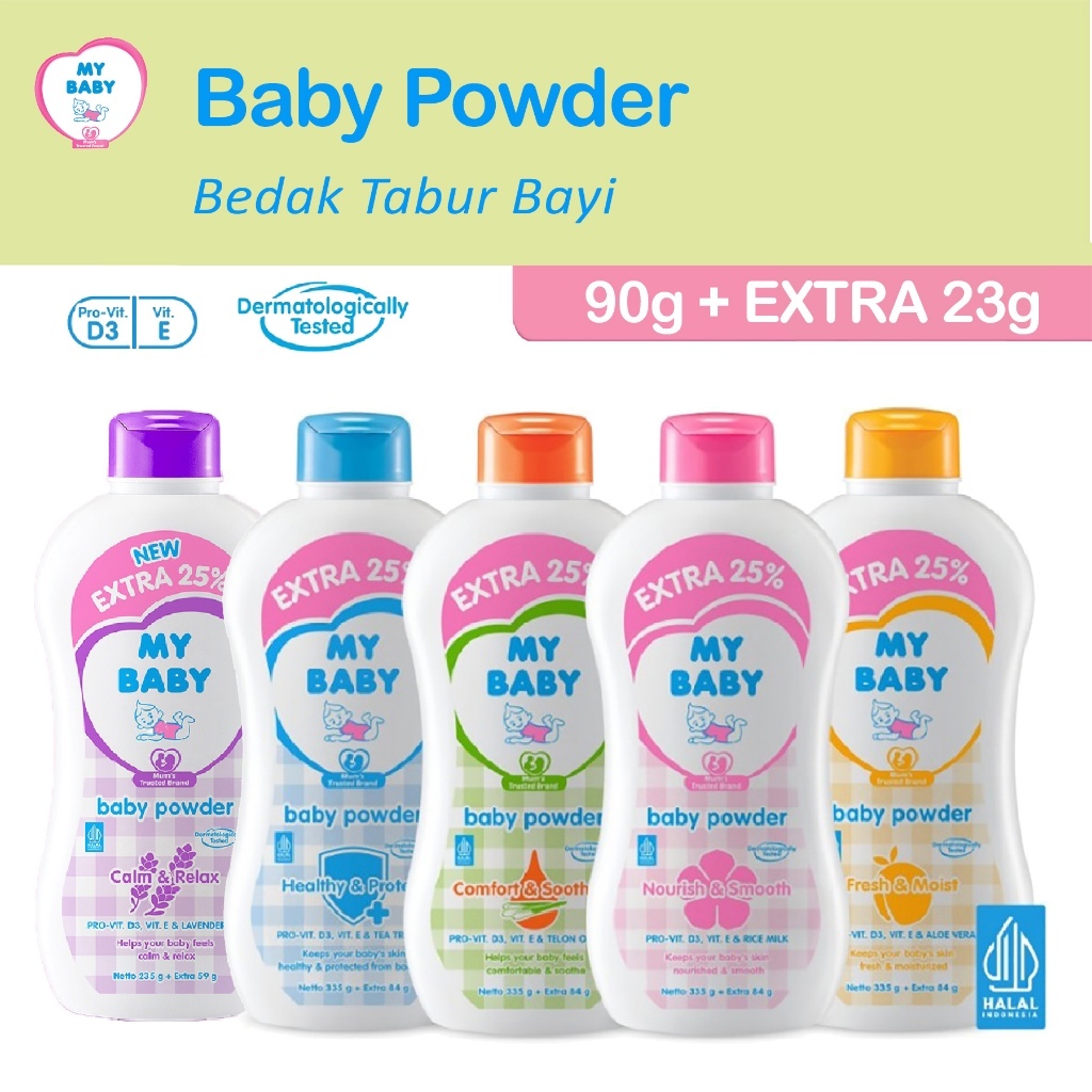 Jual My Baby Baby Powder Extra 25% 90g + 23g | Shopee Indonesia