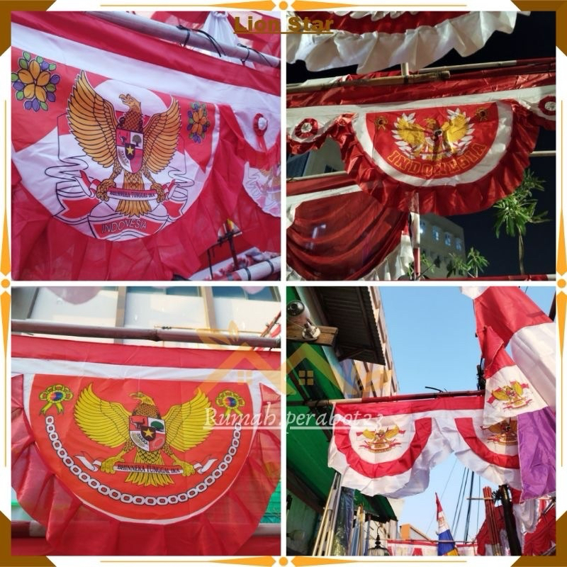 Jual Bendera Background / Backdrop Spanduk Garuda Merah Putih 5-10 Gelombang Bekron Bendera ...