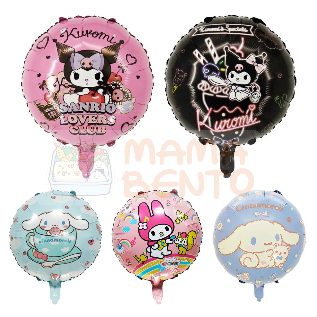 Jual Balon Foil Sanrio Bulat Besar ukuran 45cm Kuromi Cinnamoroll ...