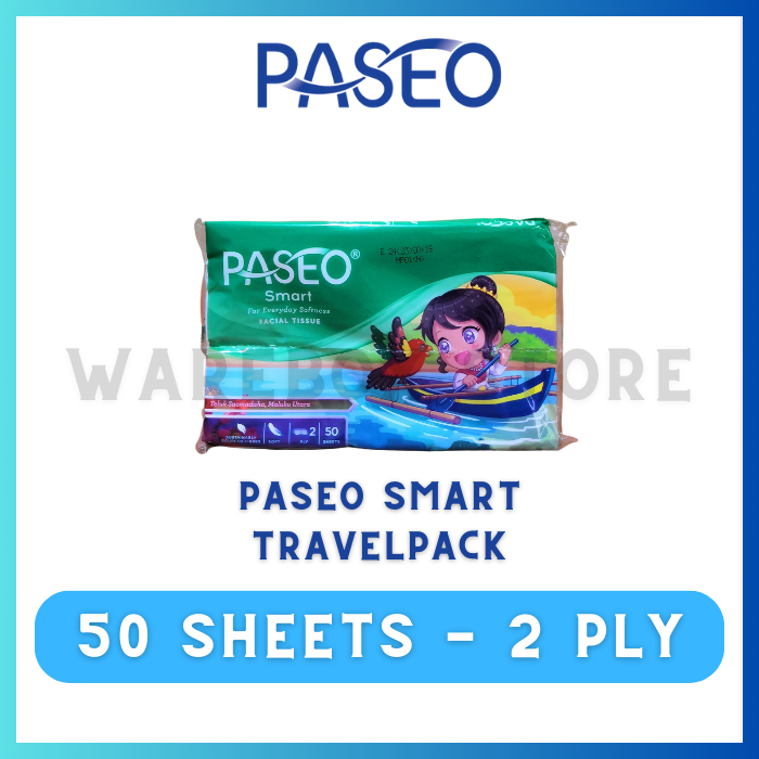 Jual Tissue Paseo Smart Travelpack Isi 50 Sheets - 2 Ply / Pack ...
