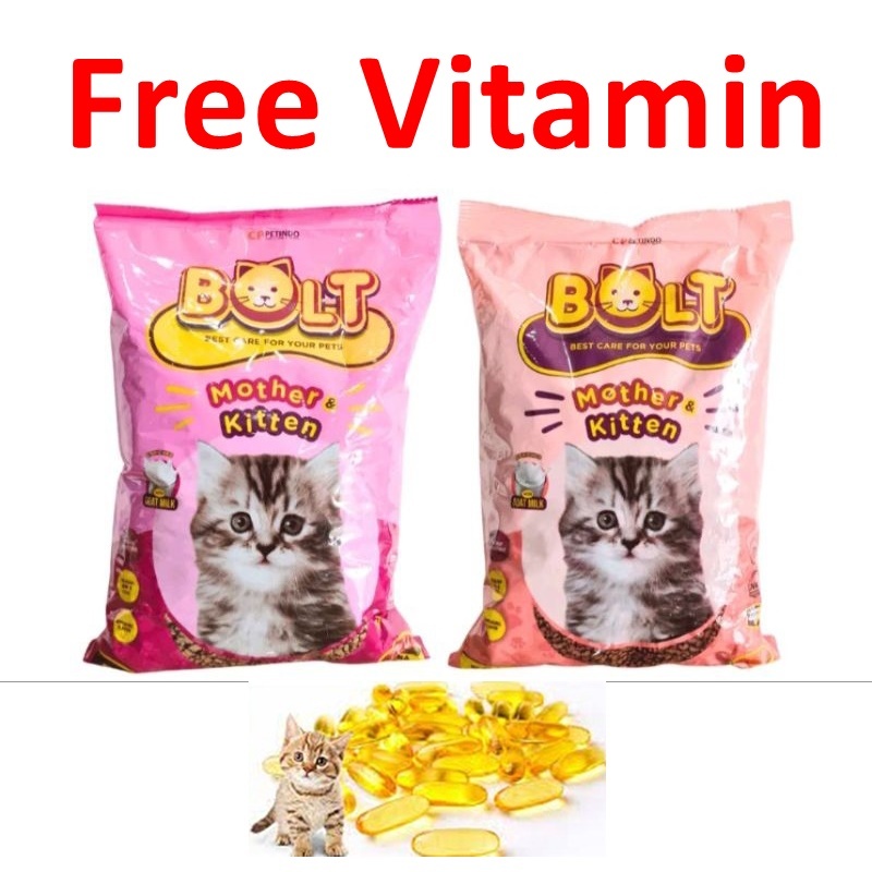 Jual Makanan Kucing BOLT Kitten 1KG Free Vitamin Repack Cat Dry Food ...