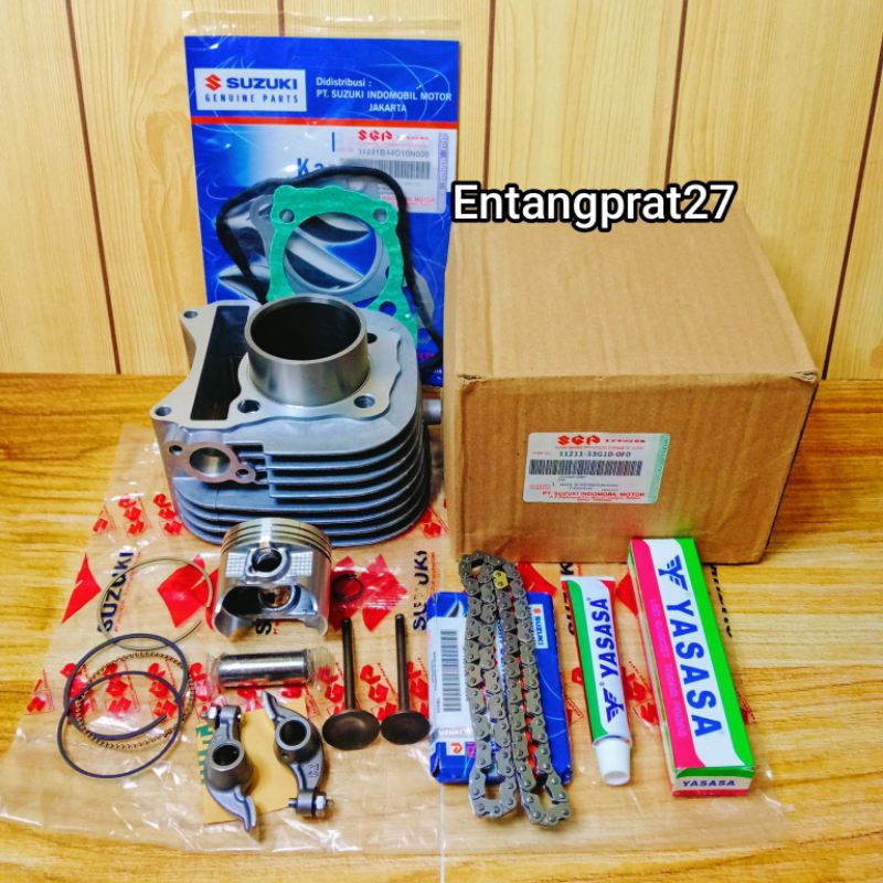 Jual Blok Seher komplit + Rantai keteng + Platuk klep + Klep set + Lem Suzuki Spin 125/Skywave ...