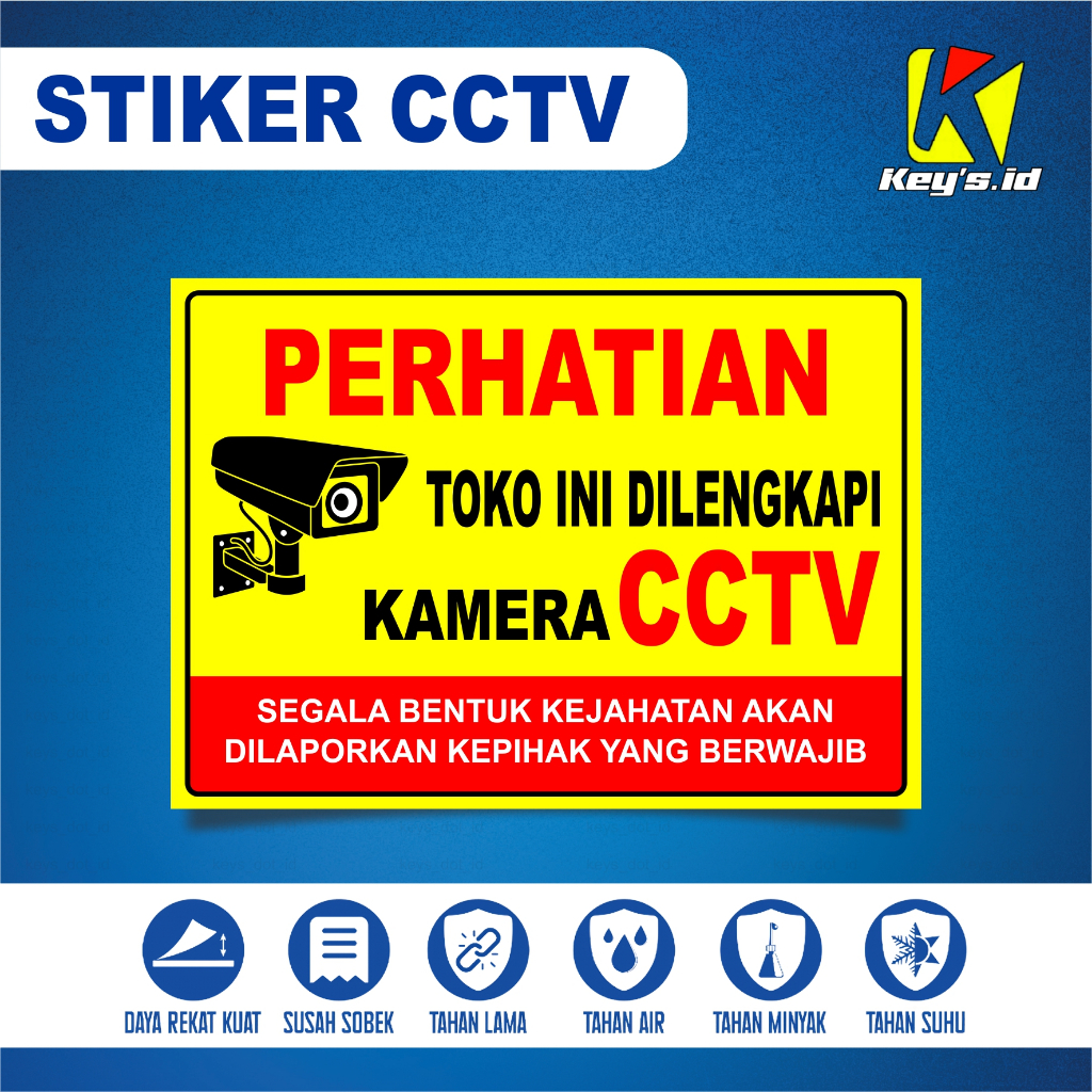 Jual Stiker CCTV Toko, Stiker Pengawasan CCTV, Sticker CCTV 24 jam ...