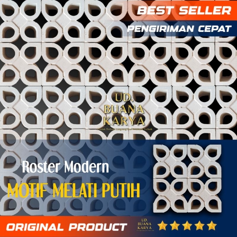Jual Roster Putih Minimalis, Motif Melati, Roster Variasi Untuk Pagar ...