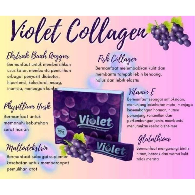 Jual VIOLET COLLAGEN DRINK BASU ORIGINAL BPOM ( 1 BOX ) | Shopee Indonesia