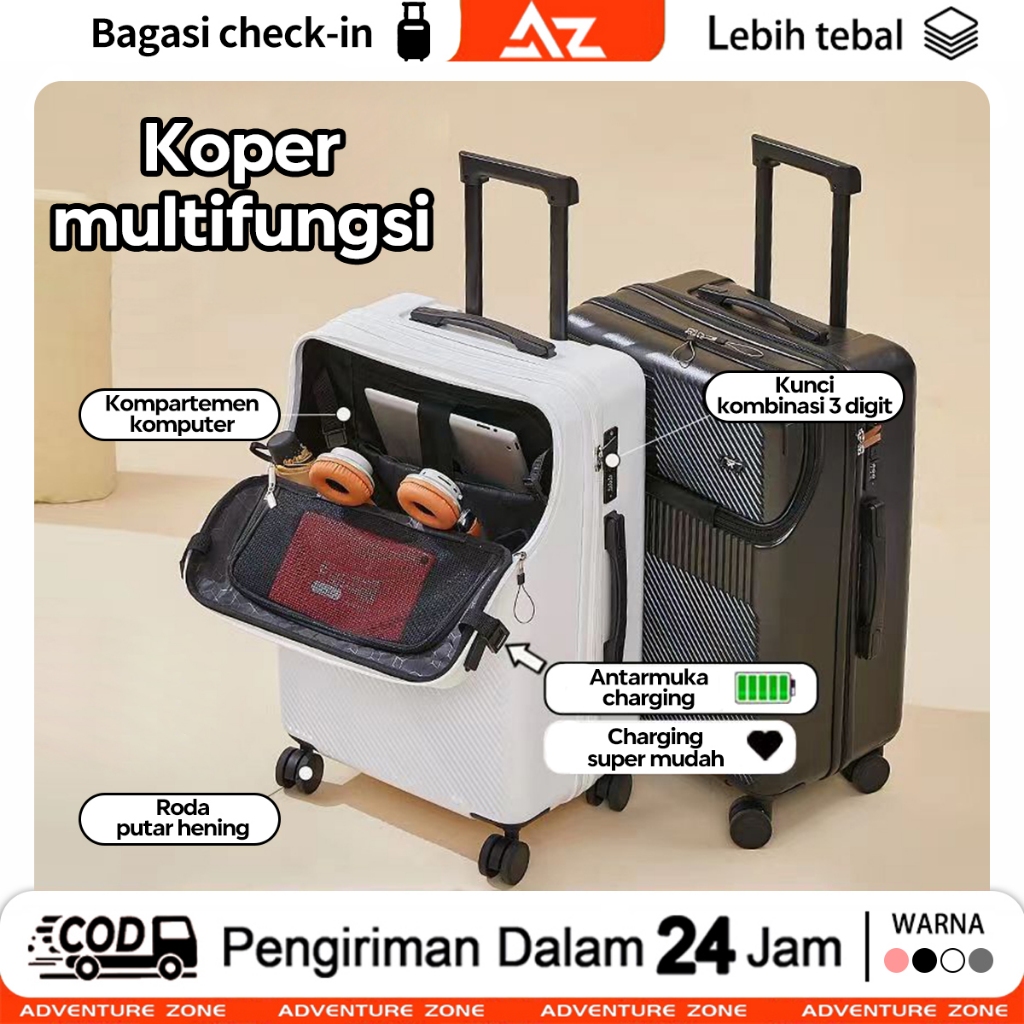 Jual Business Luggage Suitcase Koper Size 20-24 inch USB Charger Koper ...