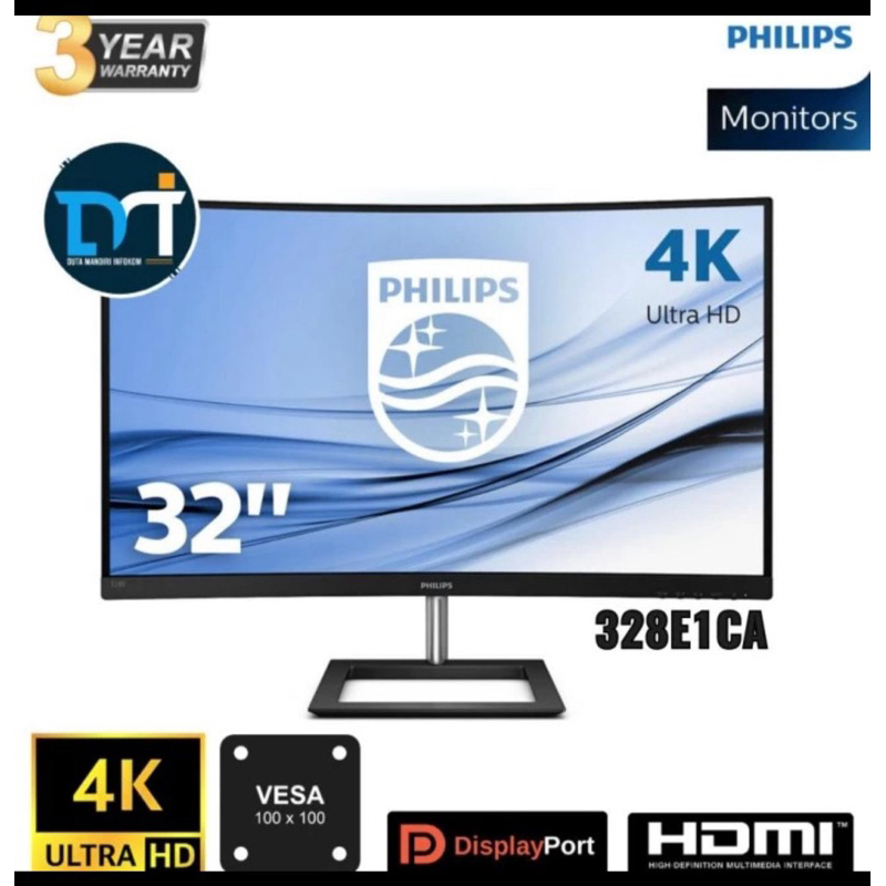 Jual Philips 328E1CA 32" Curved - 4K UHD HDMI DP Speaker sRGB 122% ...