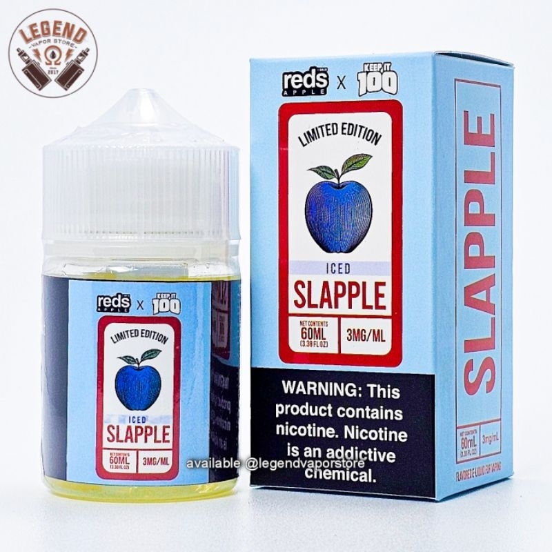 Jual FREEBASE - LIQUID USA 7DAZE REDS APPLE SLAPPLE ICED 60ML 3MG ...
