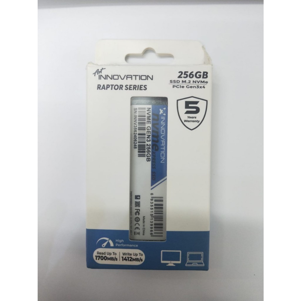Jual Innovation Raptor Series SSD M.2 2280 NVMe 256GB PCIe Gen3 x4 M2 ...