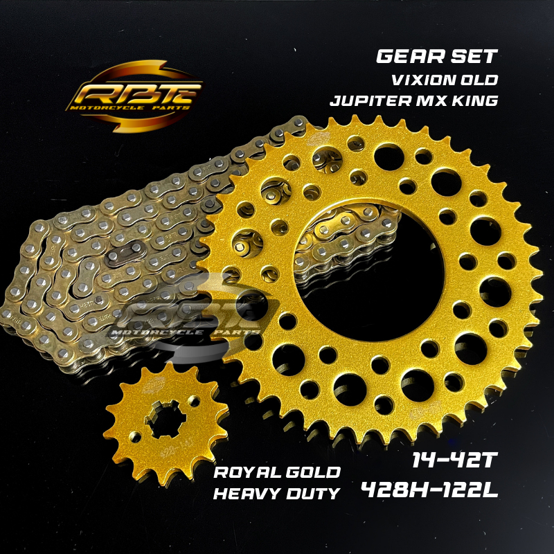 Jual GEAR GIR SET GIR PAKET JUPITER MX KING 150 14T 42T 428H | Shopee ...