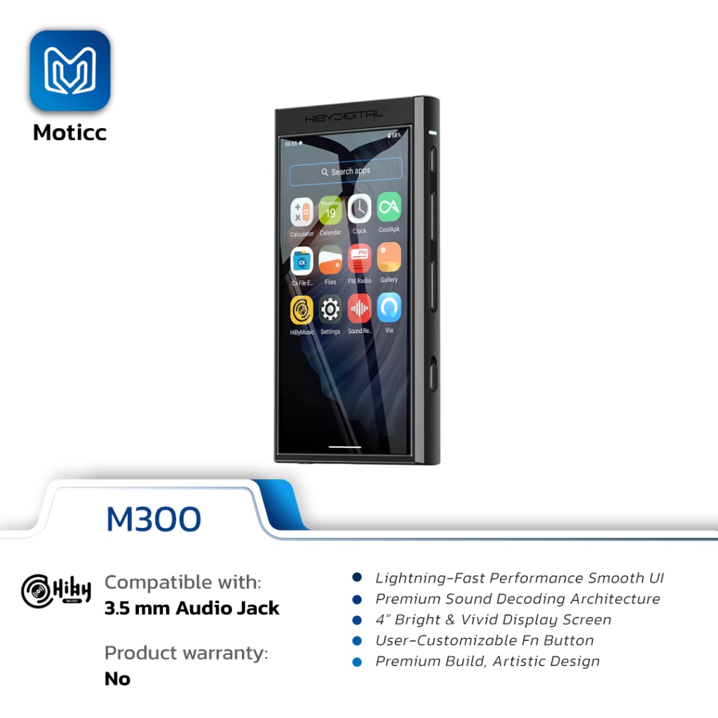 Jual HiBy Digital M300 DAP Android 13 Music Player MP3 HiFi Audio Bluetooth WiFi USB DAC DSD FM ...