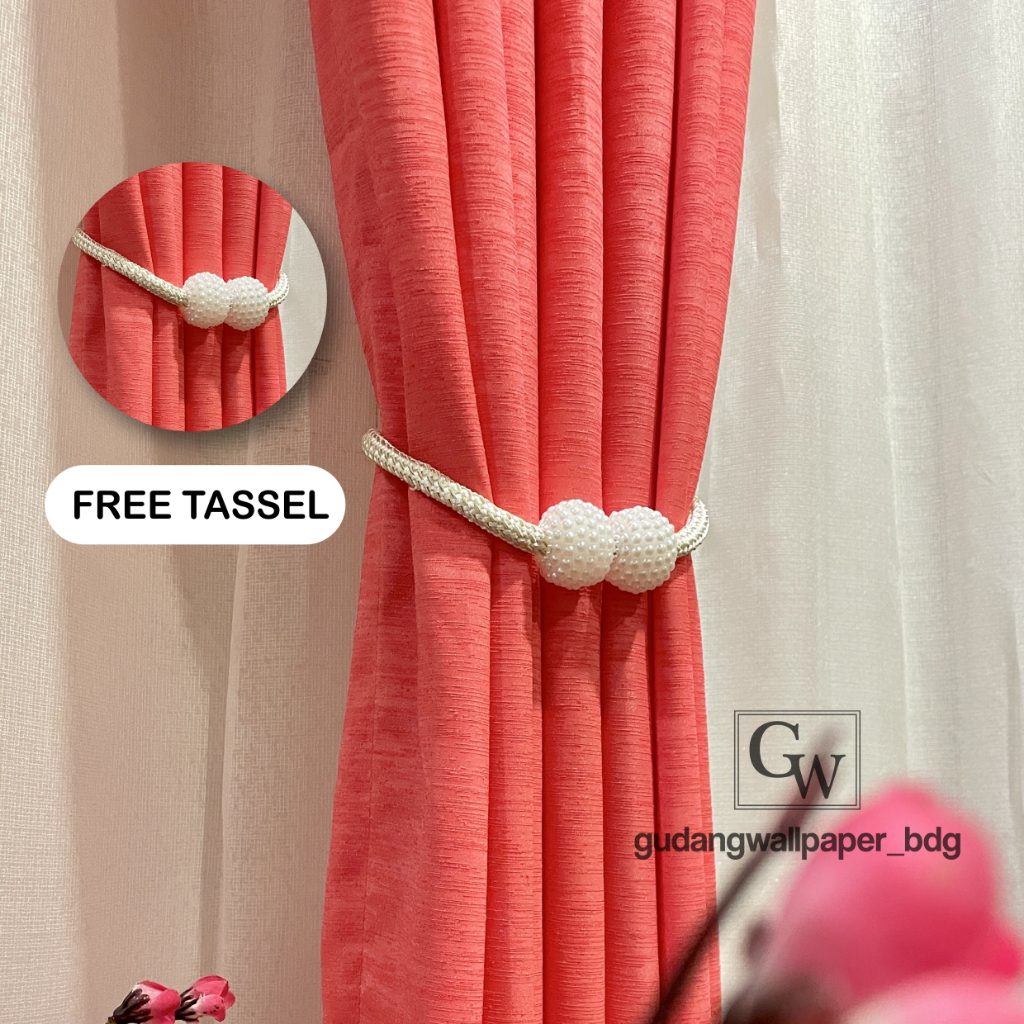 Jual Gorden Pink Rose Linen Polos Minimalis | Shopee Indonesia