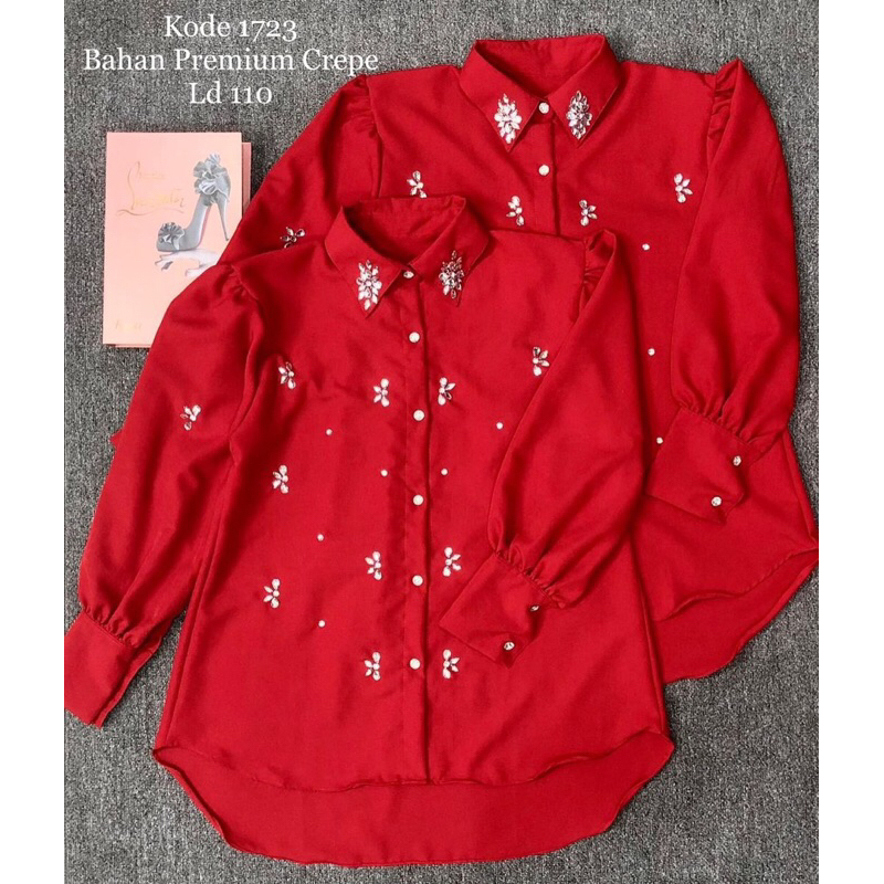 Jual Kemeja Merah Putih Agustusan/Kemeja payet model terbaru merah ...
