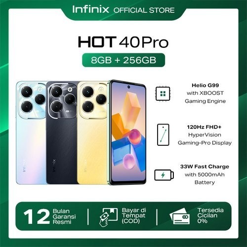 Jual Infinix Hot 40 Pro 8/256GB - Up to 16GB Extended RAM - Helio G99 | Shopee Indonesia