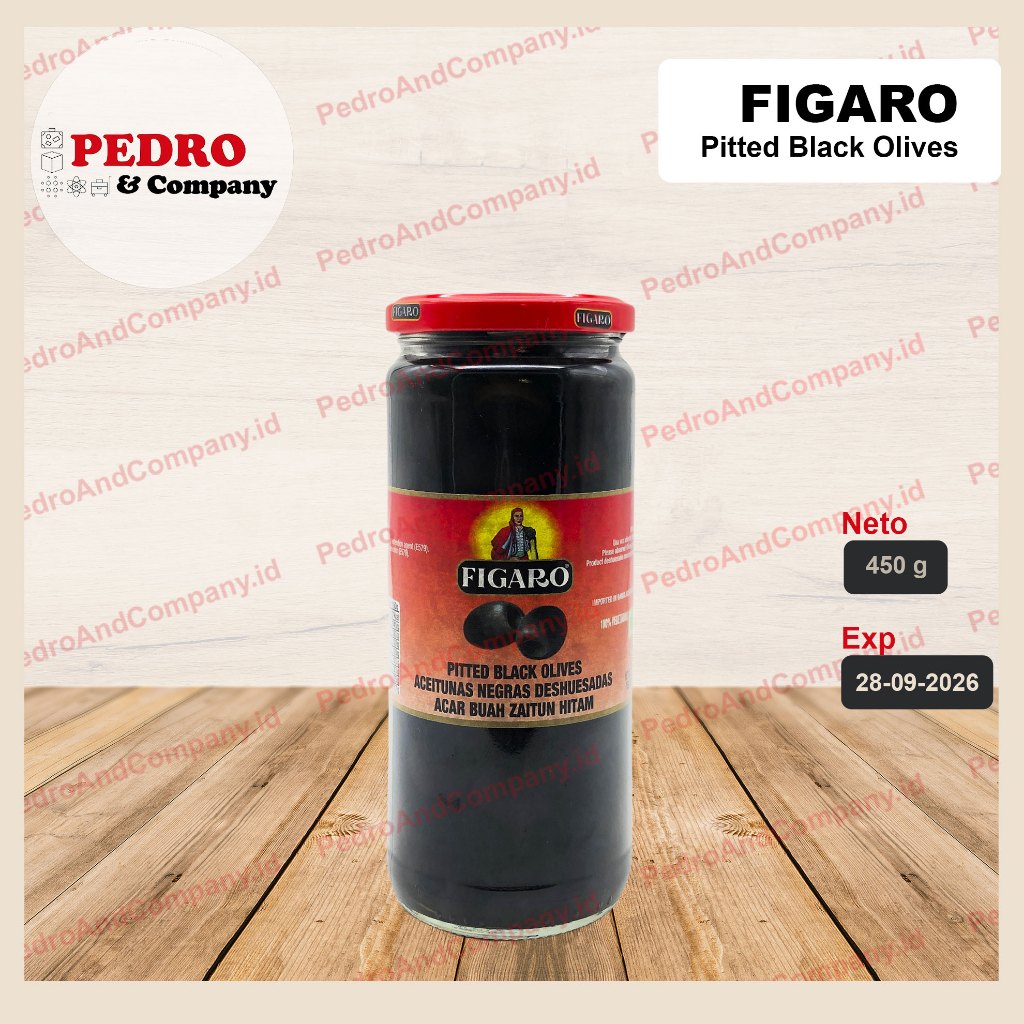 Jual Figaro pitted black olives 450 gram - buah olive dalam toples beling kaca | Shopee Indonesia