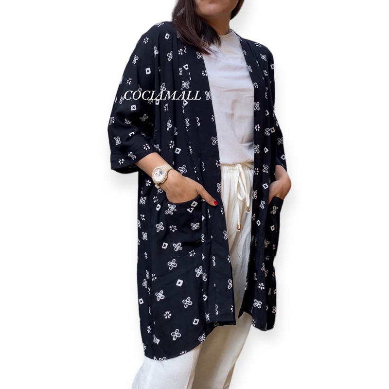 Jual Kawung Outer Batik Jumputan Cap Handmade Solo Lengan Pendek ...